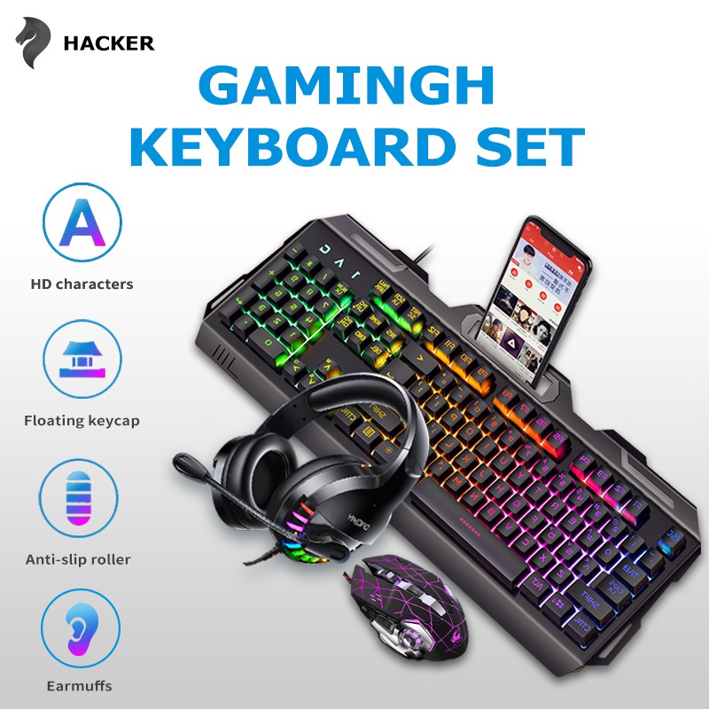 HACKER คีบอร์ดเกมมิ่ง Gaming Keyboard คีย์บอร์ดไทย เมาส์ ของแท้ ...