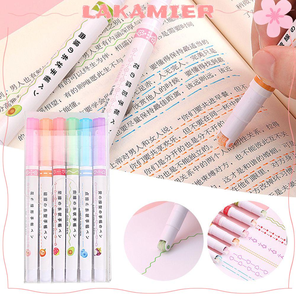LAKAMIER [Ready Stock] Curve Highlighters Curve Line Flower-shaped ...