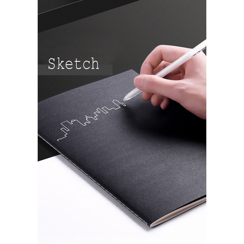 5 Pcs Each 40 Sheets 80 Pages A4 Kraft Paper Notebook B5 Black Card ...