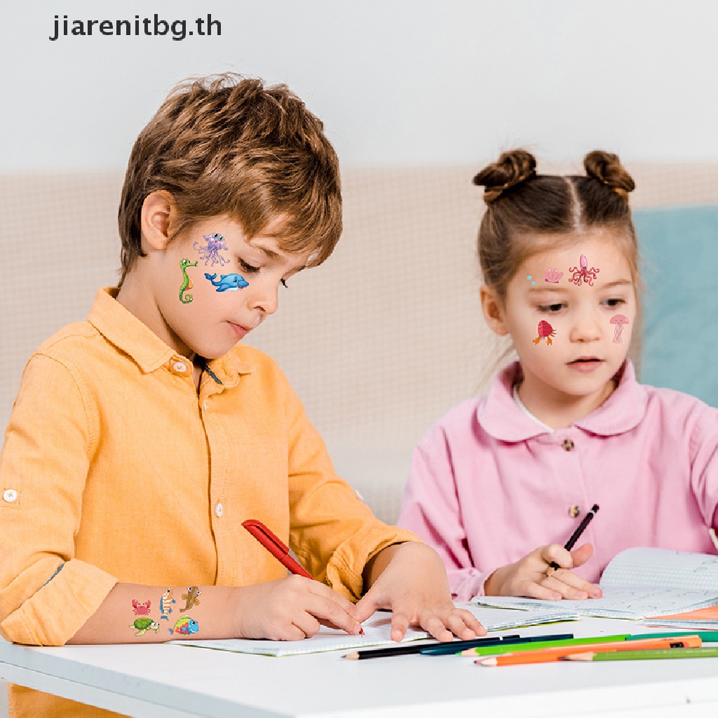 Renbg สติกเกอร์ชั่วคราว ลายสัตว์ทะเล 3D สําหรับเด็ก 12 แผ่น ต่อชุด TH ...