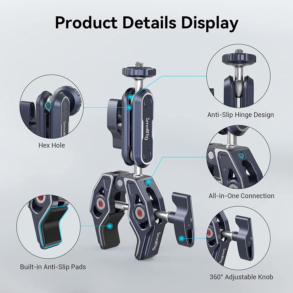 SmallRig Super Clamp Ballhead Magic Arm Camera Clamp Crab-Shaped ...