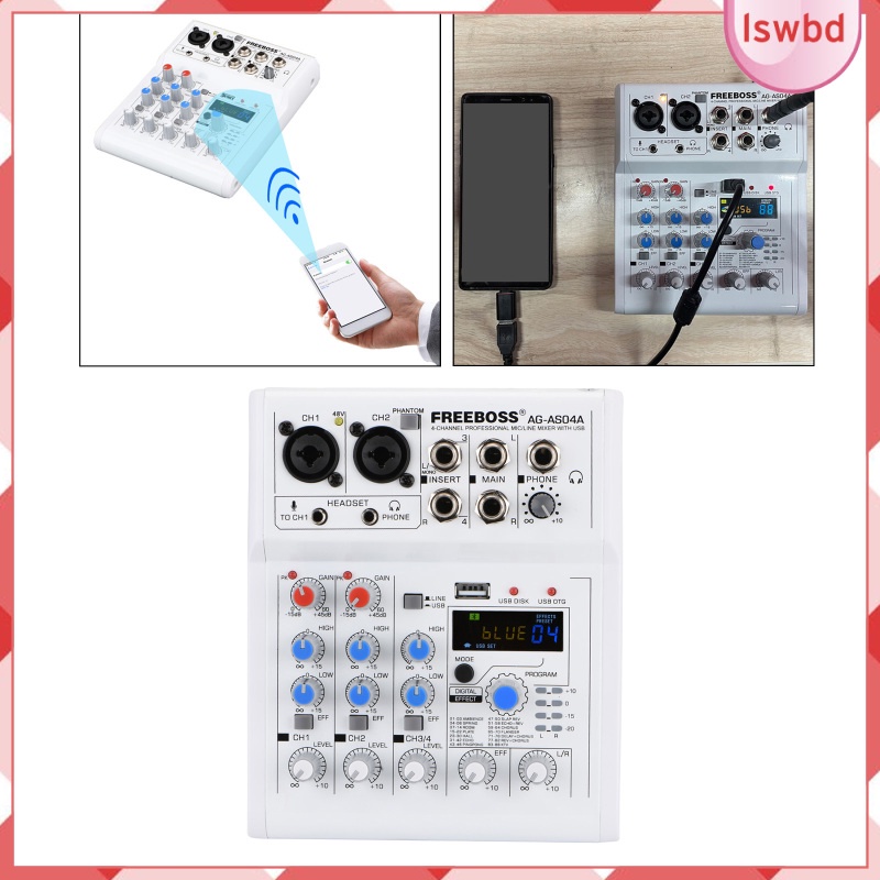 ราคาจำกัดเวลา Mixing Console 4-Channel Mixing Console Mixer Built-in 88 ...