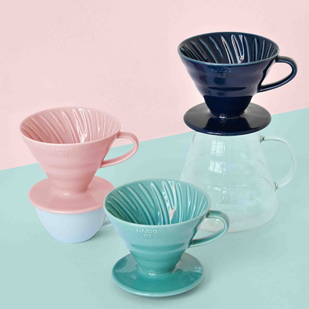 Hario V60 Color Dripper 02 PINK GREY INDIGO BLUE TURQUOISE ดริปเปอร์ ...