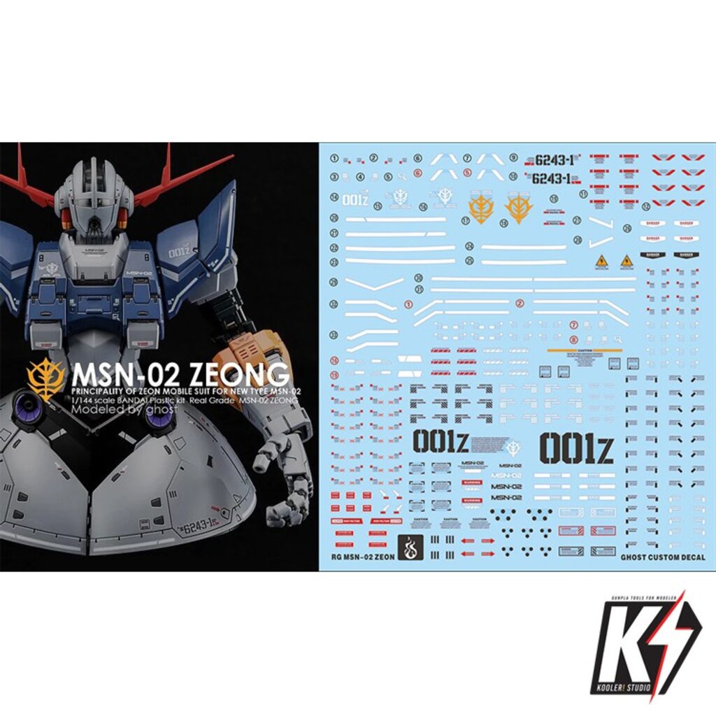 Waterdecal CG RG MSN-02 Zeong #ดีคอลน้ำสำหรับติดกันพลา กันดั้ม Gundam ...