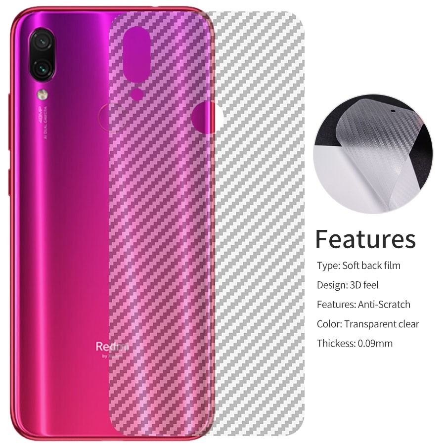 ฟิล์มกันรอยหลัง เคฟล่า Xiaomi Redmi Note 10 7 7pro 8 8t 9 Pro 9 9t 9s