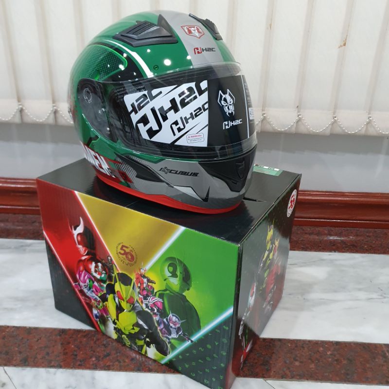 หมวกกันน็อค Mask Rider แท้ H2C ลาย Kamen Rider V1 หมวกกันน็อค - cctty ...