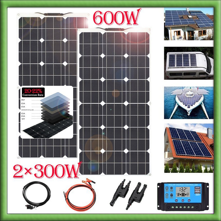 【10%off+18V 600W】Updated High Efficient Flexible Solar Panel 600W 12V ...