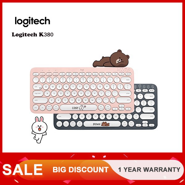 Logitech K380 Multi-Device Bluetooth Wireless Keyboard Black / Blue ...