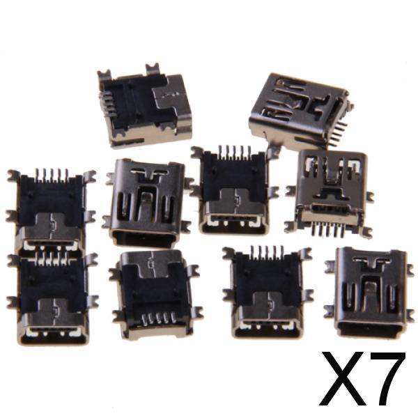 7X 10x 5-Pin Female Mini USB Socket Connector - perfk1.th - ThaiPick