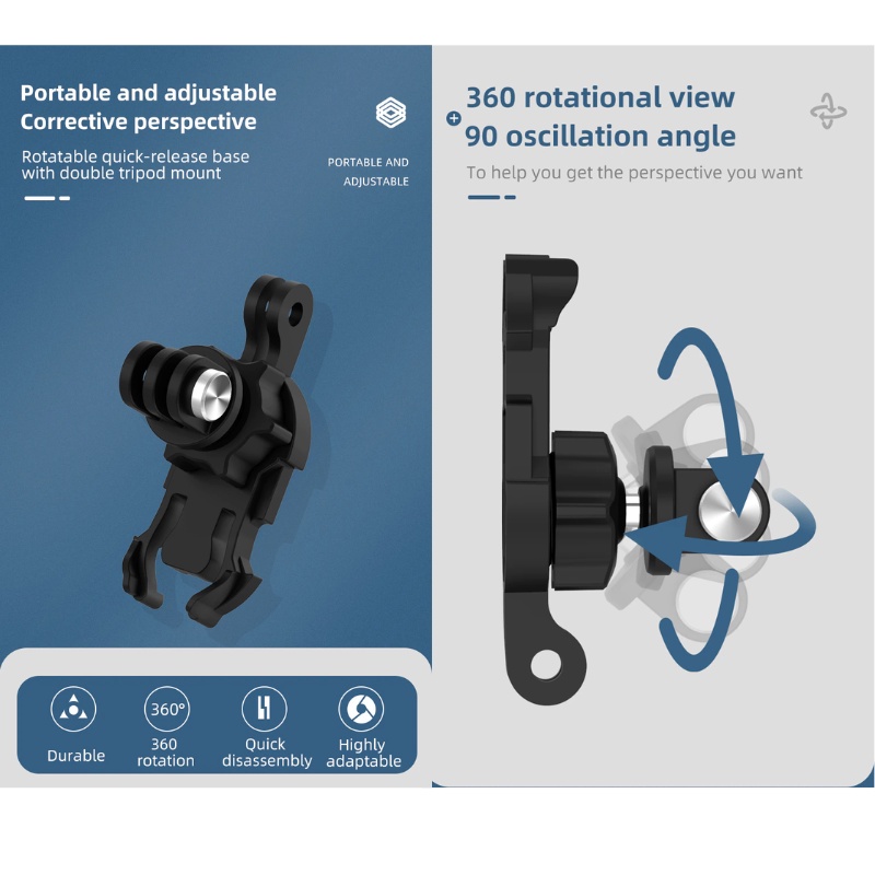 Telesin Backpack strap mount with 360Rotation multifuctional J hook for ...