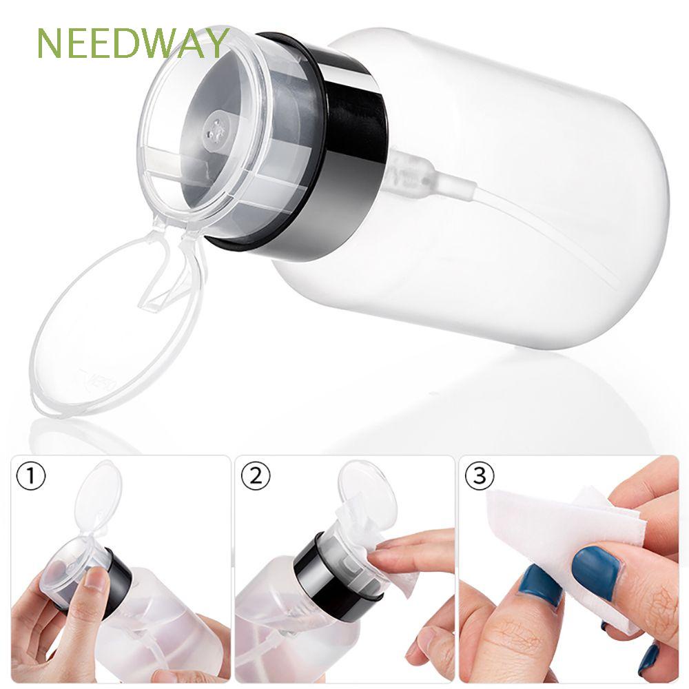 NEEDWAY Travel Nail Removal Bottle Push Down Cosmetic Container ...