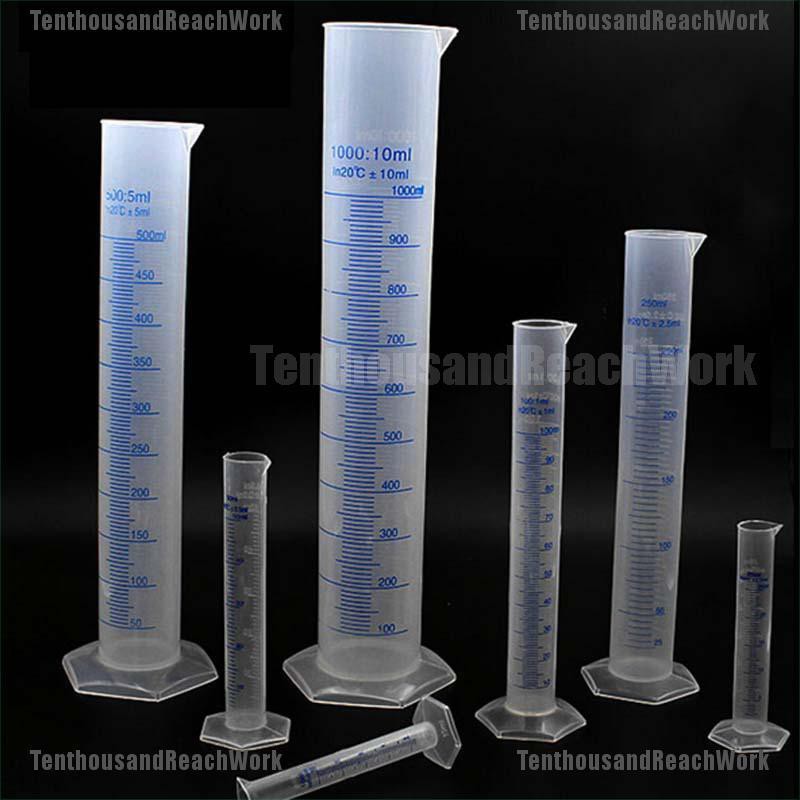 TReachWork Plastic Measuring Cylinder Laboratory Test Graduated Trial ...