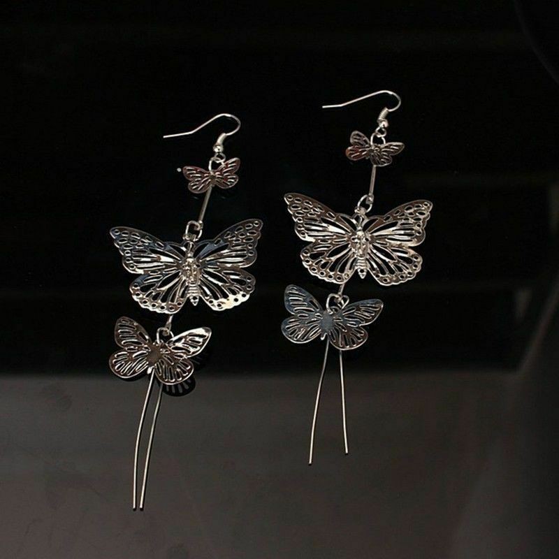 Equalistic New Punk Style Tassel Butterflies Ear Drop Dangle Hook Earrings 1Pair Stylish ...