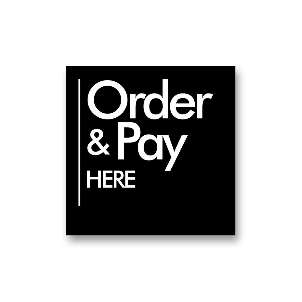 StartingSignage Order And Pay Here - Room Sign Board - Desk Sign ...