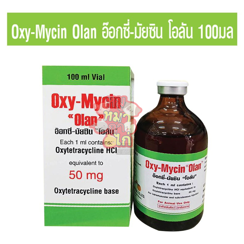 Oxy-Mycin Olan อ๊อกซี่-มัยซิน โอลัน 100มล ยาสำหรับสัตว์ - moomakakai2 ...