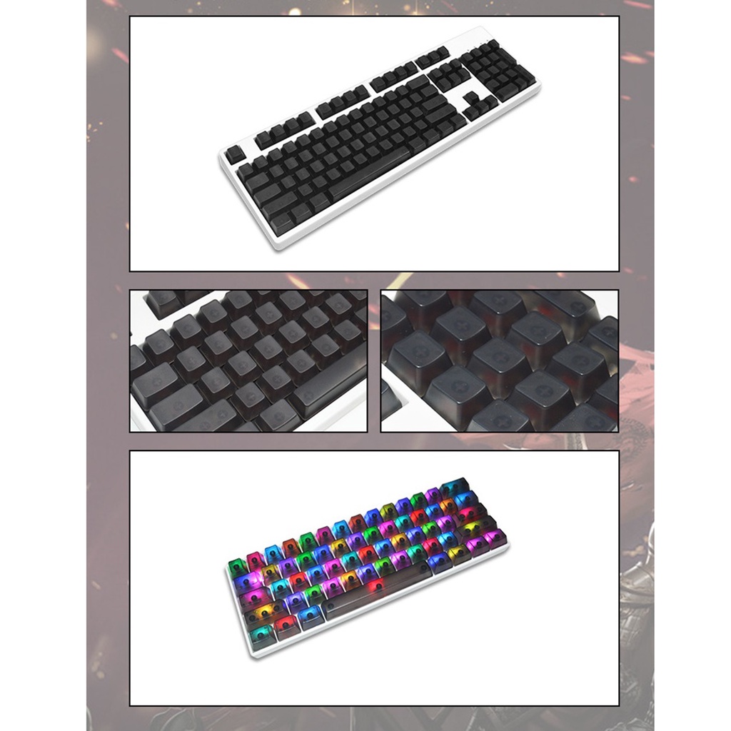 Amanda Electronics 104-Key DIY Transparent Keycaps Mechanical Keyboards ...