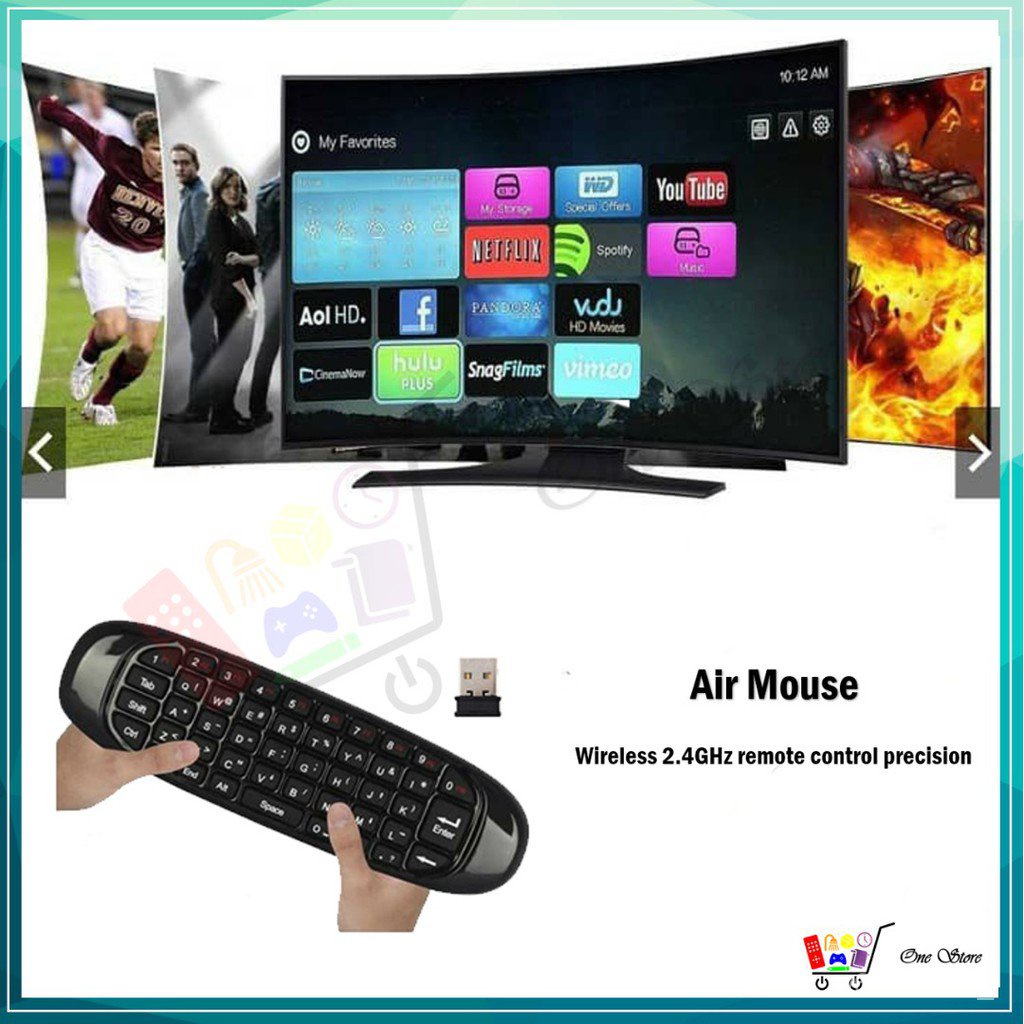C120 All In One 2.4G Air Mouse Rechargeable Wireless Remote Control ...