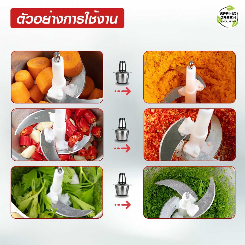 Spring Green Evolution เครื่องปั่นพริก เครื่องบด เครื่องบดสับ ขนาด 2 ...