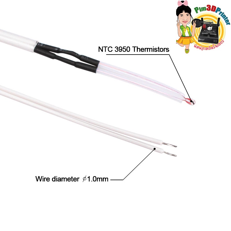 BIQU NTC 3950 Thermistors Cable 100K ohm Dupont Wires - pim3dprinter ...