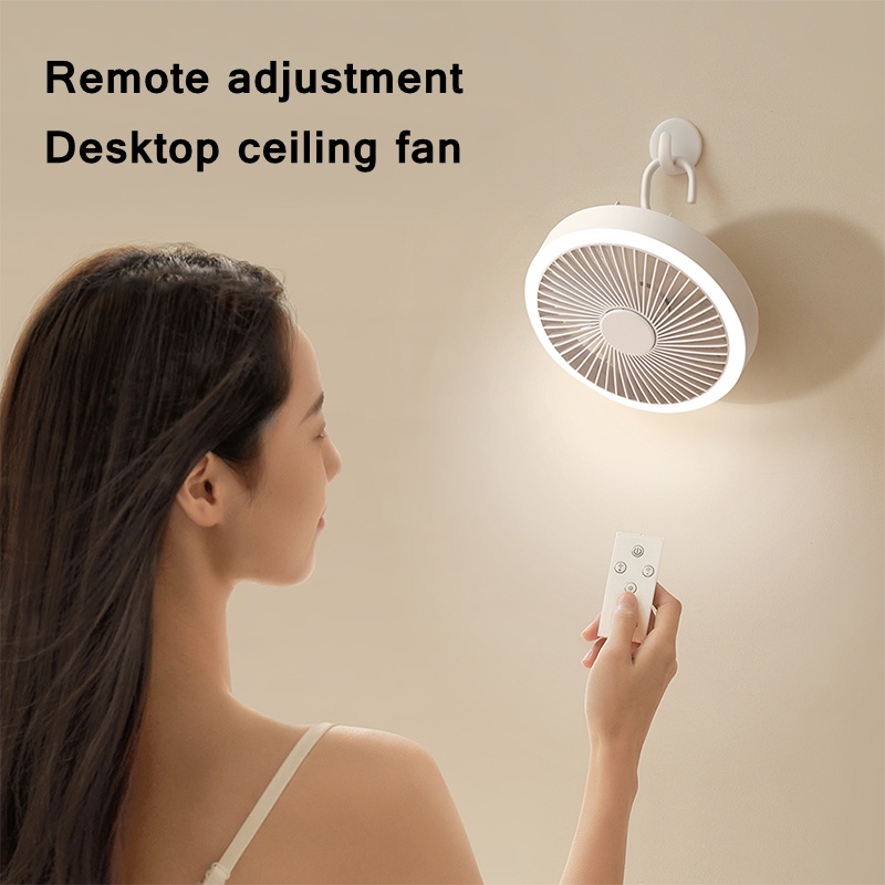 Remote Ceiling Fans 2000Mah Usb Rechargeable Mini Desk Fan 360 Rotation ...