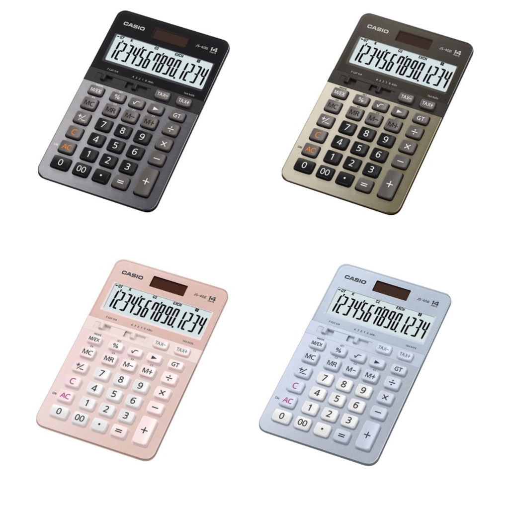 JS-40B-BU สีฟ้า เครื่องคิดเลข Casio 14 หลัก ของแท้ ของใหม่ ประกันศูนย์ ...