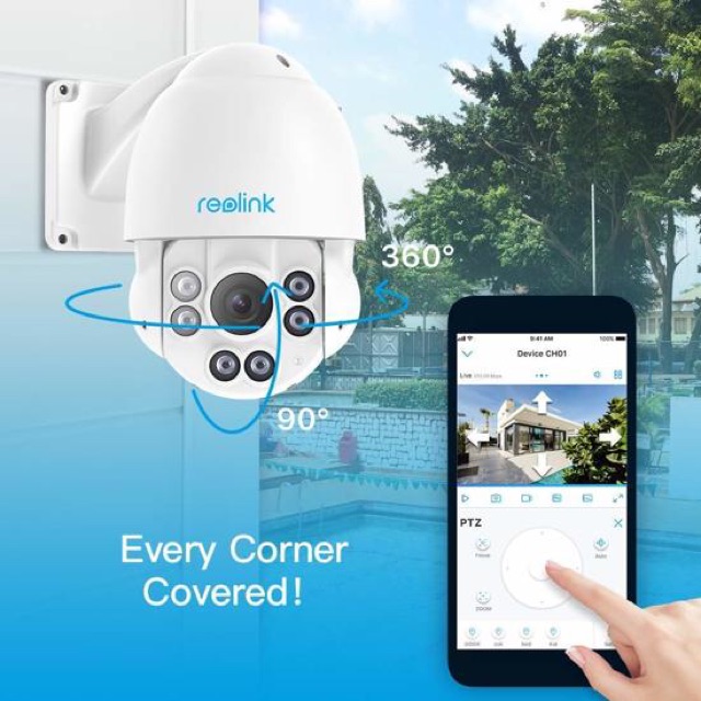 กล้องโดม Reolink RLC-423 5.0 MP High Speed Dome PoE Security IP Camera ...