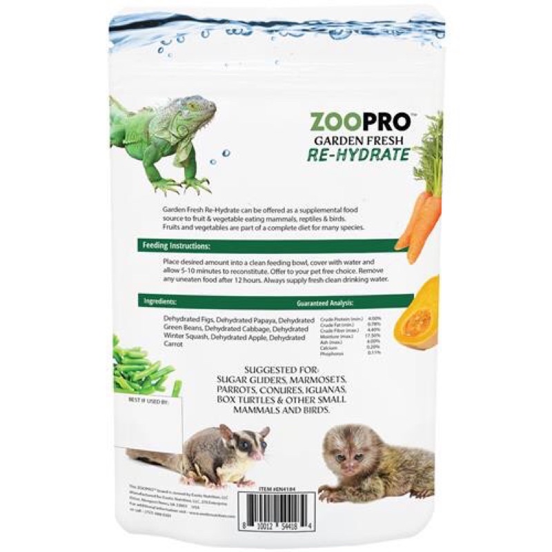 (แบ่งขาย)ZooPro are-Hydrate Fruitvegetable สำหรับชูก้าไกลเดอร์ ขนาด 45 ...