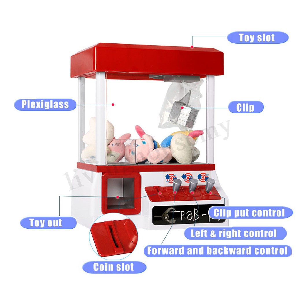 NMengoCarnival Style Vending Arcade Claw Candy Grabber Prize Machine ...