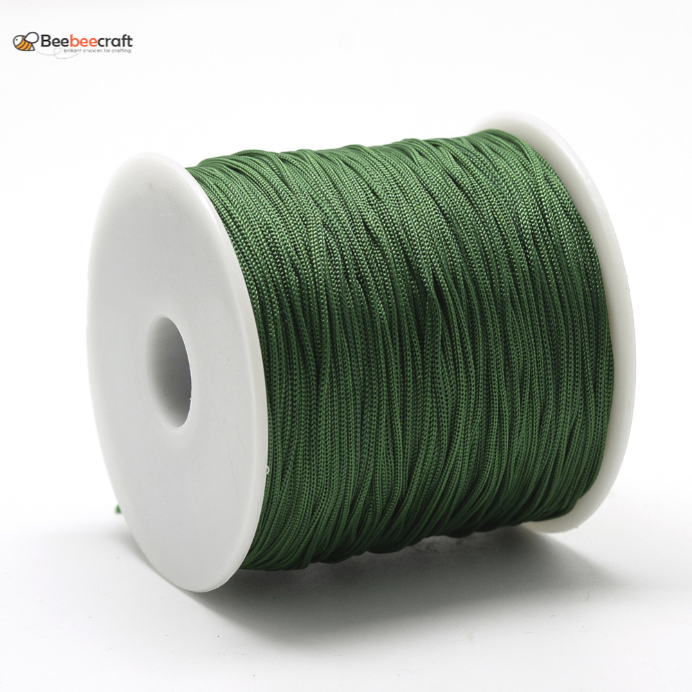 Beebeecraft 1 Roll Polyester Cords Green 0.8mm about 120130mroll ...