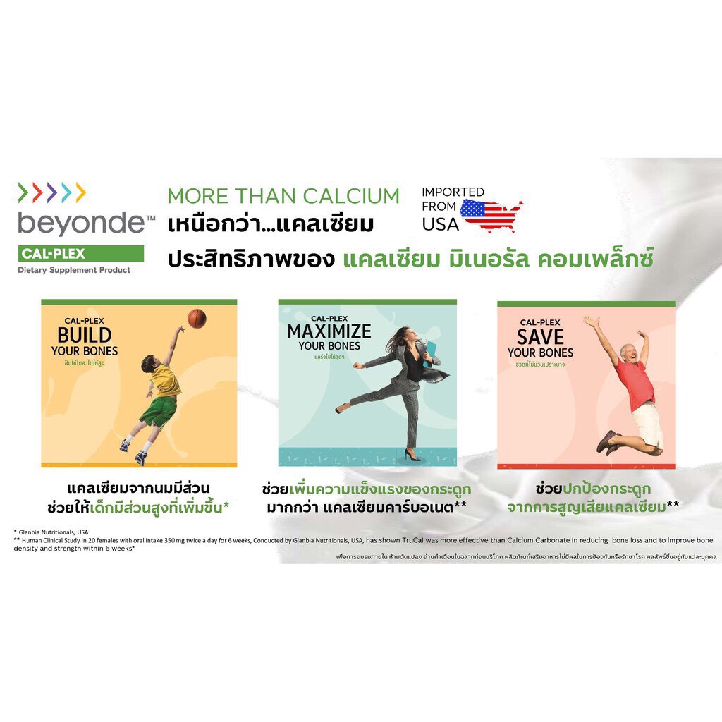 แคลเซียม ผสมวิตามินดีบียอนด์ แคล-เพล็กซ์ ผลิตภัณฑ์เสริมอาหาร แบบเม็ด Beyonde Cal-Plex. Calcium ...