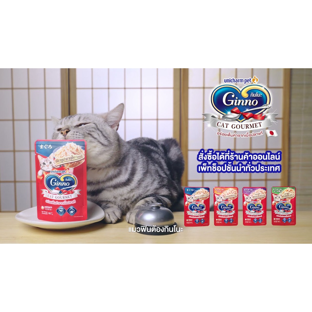Ginno - Cat Gourmet กินโนะ แคท กูร์เมต์ อาหารเปียกแมว แบบซอง 60g - 90s ...