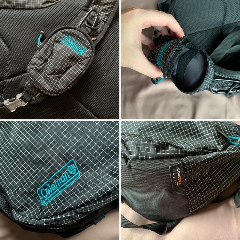 Coleman cordura laptop messenger sling bag มือ 2 สภาพดี วัสดุไนล่อนสีดำทอลาย ประกอบผ้า cordura ...