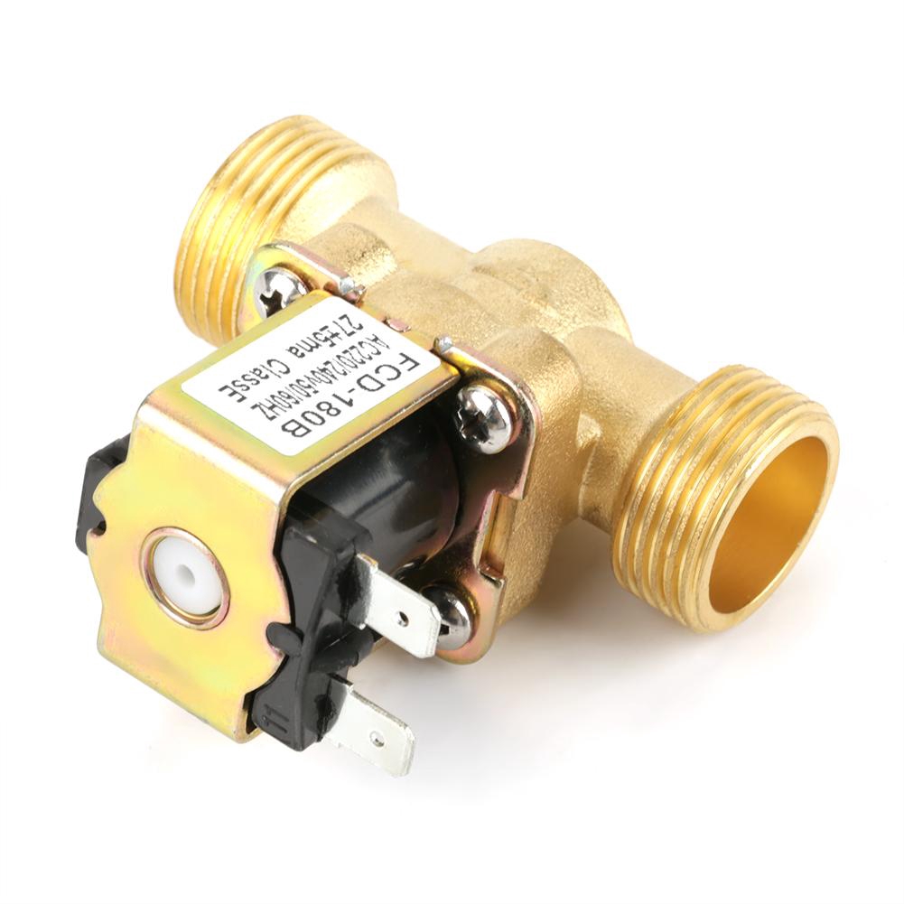 G34 2-Way Water Inlet NC Normal Closed Electric Solenoid Valve Brass ...
