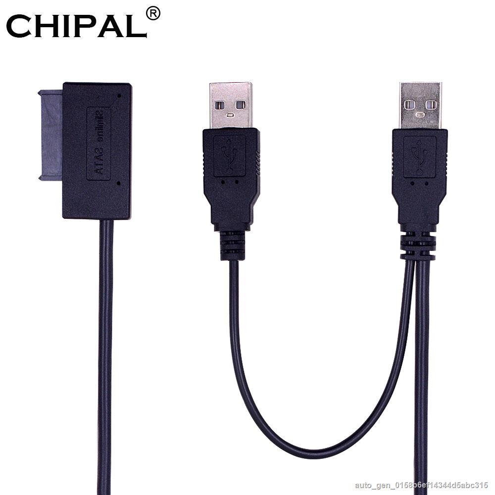CHIPAL USB 2.0 to 67 13Pin Slimline Slim SATA Cable with External USB2 ...