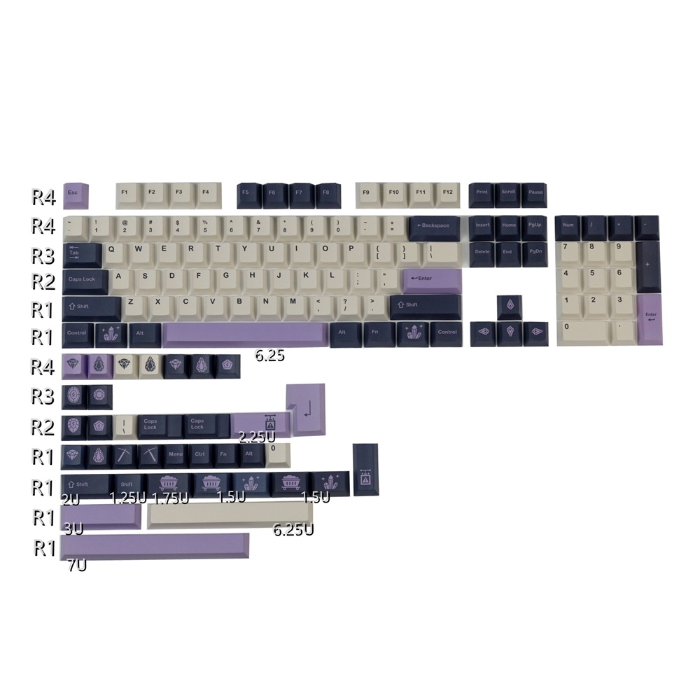 แป้นพิมพ์คอมพิวเตอร์ GMK Amethyst Keycap 140 Keys PBT Full Sets Cherry ...