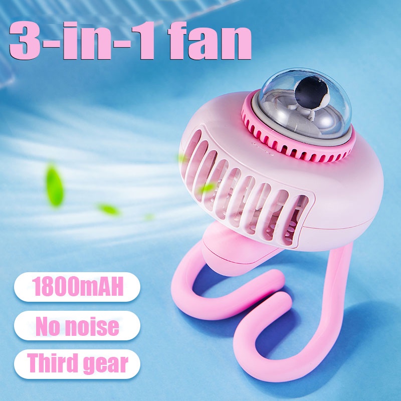 Mini 10000mAh Chargeable Clipped Fan 360 Rotation 4-speed Wind USB ...