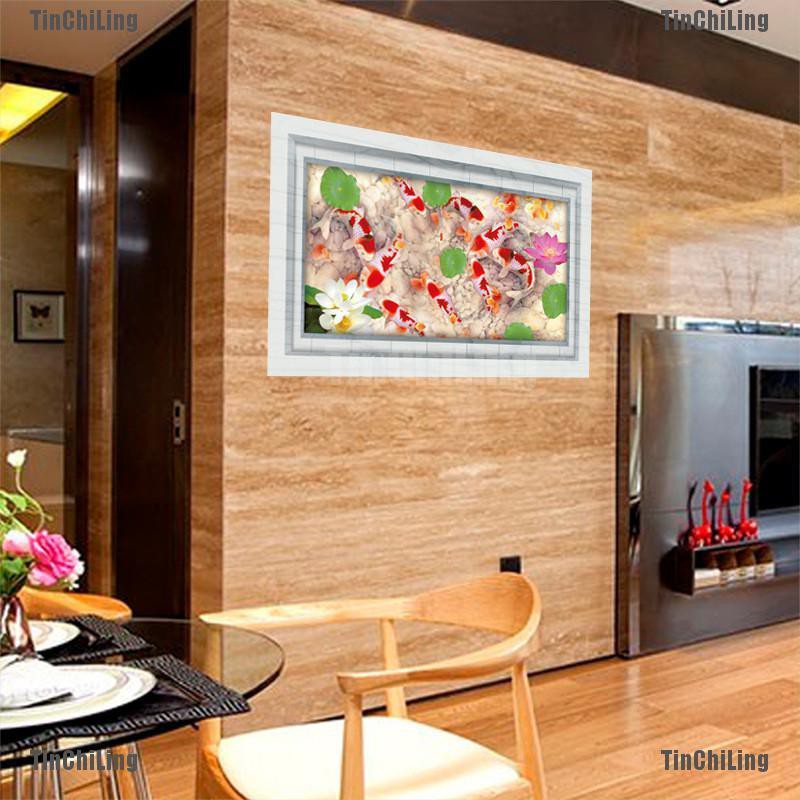 TinChing 3D Goldfish Lotus Pond Floor sticker Removable Wall Sticker ...