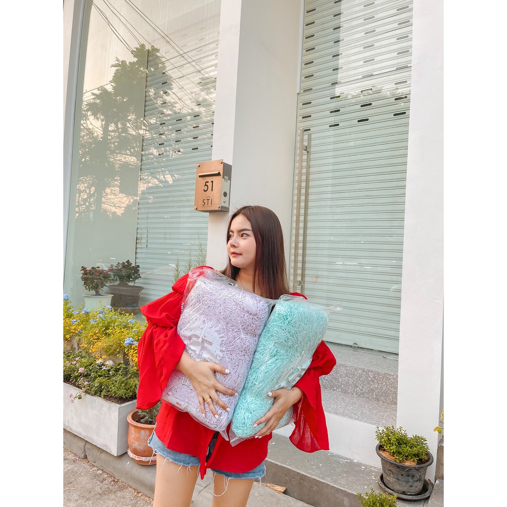 กระดาษฝอย กันกระแทก สีฟ้าอ่อน ขนาด 1 กิโลกรัม ขยายได้ 6 ลังเบีย - cfpack_udomsuk - ThaiPick