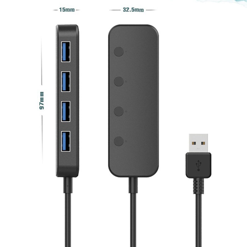 Usb 3.0 Hub 4 พอร์ต Usb Distributor Data Hub พร้อมสวิทช์ตัวบ่งชี้และตัว ...
