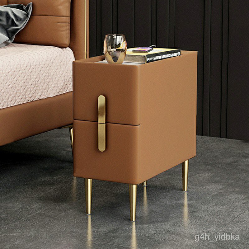 Mini Small Solid Wood Bedside Table Modern Light Luxury Bedroom Bedside ...