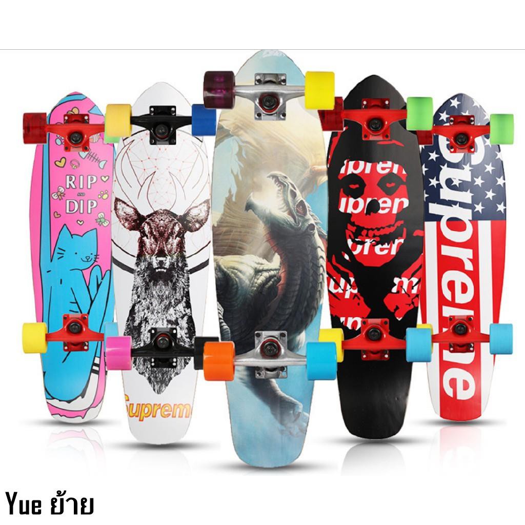 พร้อมส่ง 22inch 69CM Maple fish board single-warped skateboard brushing ...