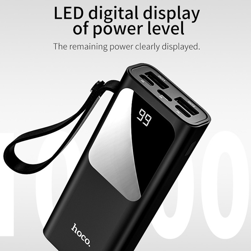 HOCO Power Bank 10000mAh Mini USB LED display External Battery Portable ...