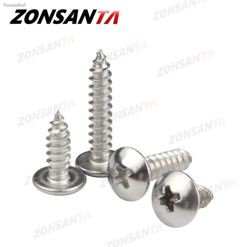 ZONSANTA Cross Recessed Truss Head Self tapping สกรู M3 M4 M5 M6 304 สแตนเลส Phillips เห็ดร่มหัว ...