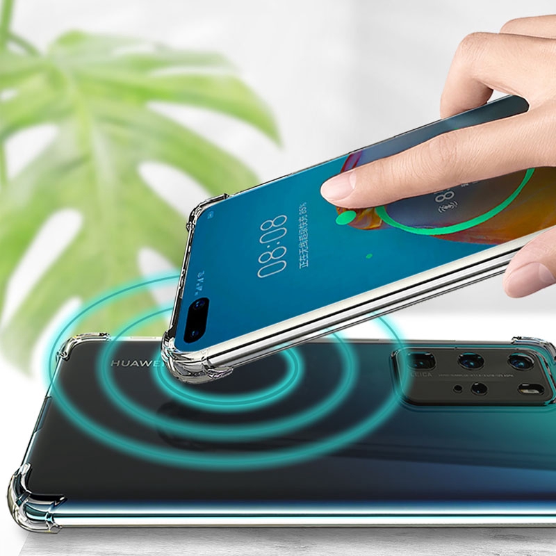 กรณี Huawei P40 Pro P40 P30 P20 Pro Lite Mate 20 30 40 Pro กรณีซิลิโคนใสถุงลมนิรภัย Anti-Shock ...