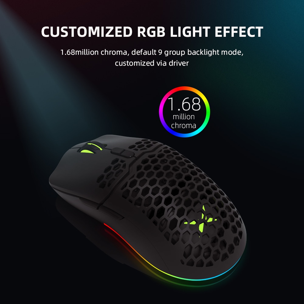 Delux M700 PMW3389 RGB Gaming Mouse 67g Lightweight Honeycomb Shell ...