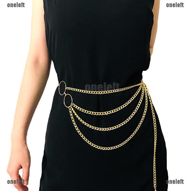 YONE Women Metal Chain Retro Belt High Waist Hip Coin Charms Waistband ...