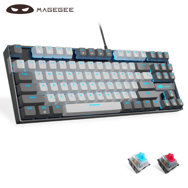 Magegee Mk-Star แป้นพิมพ์เล่นเกมแบบใช้สาย 87 คีย์มีไฟ Led สําหรับแล็ปท็อป Windows Pc Gamer ...