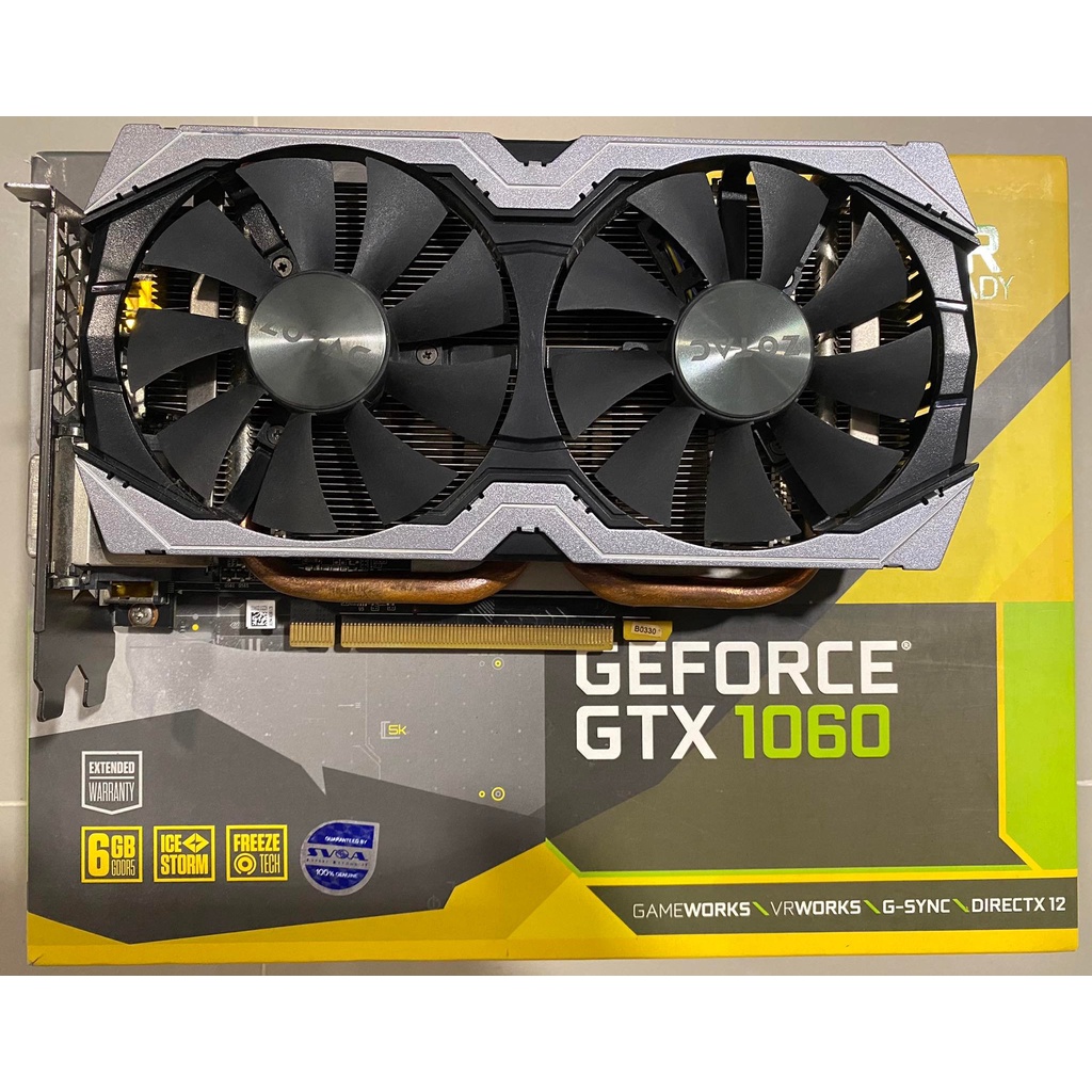 VGA (การ์ดแสดงผล) ZOTAC NVIDIA GTX1060 6GB แรมmc มีกล่อง สภาพดี ไม่มี ...
