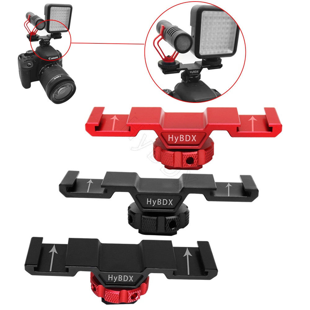 â–¦Double head cold shoe holder Camera accessory mounting bracket ...