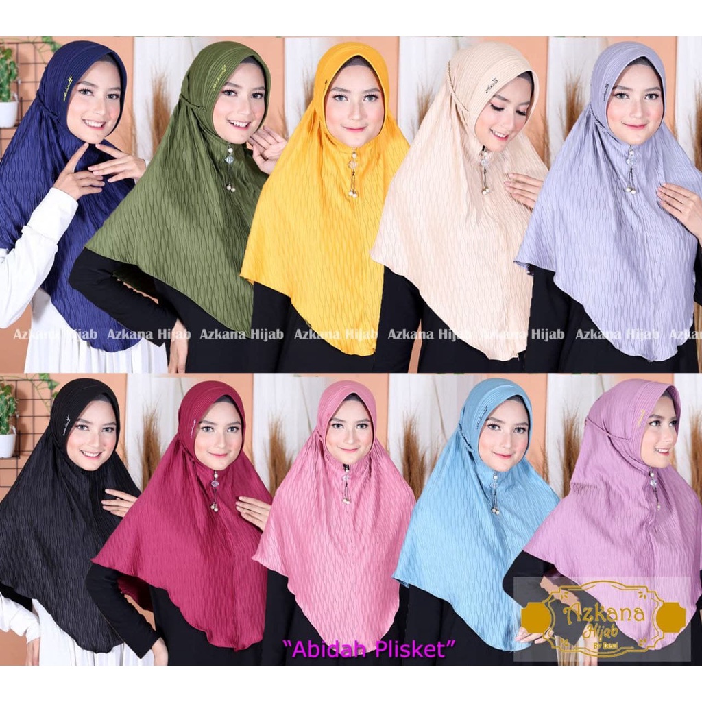 Abidah PLISKET ฮิญาบ อินสแตนท์ - ของแท้ AZKANA HIJAB - TREND HIJAB 2021 ...